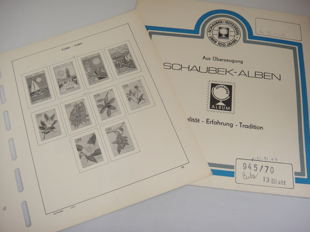 Schaubek Cuba Kuba 1970 Standard Stamp Album Supplement | Collector's ...